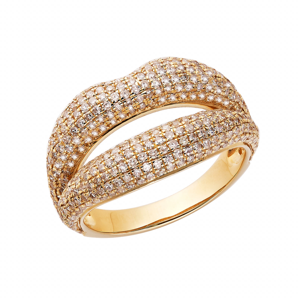 14K Gold Pouty Lips Diamond Pinky Ring – FUSED